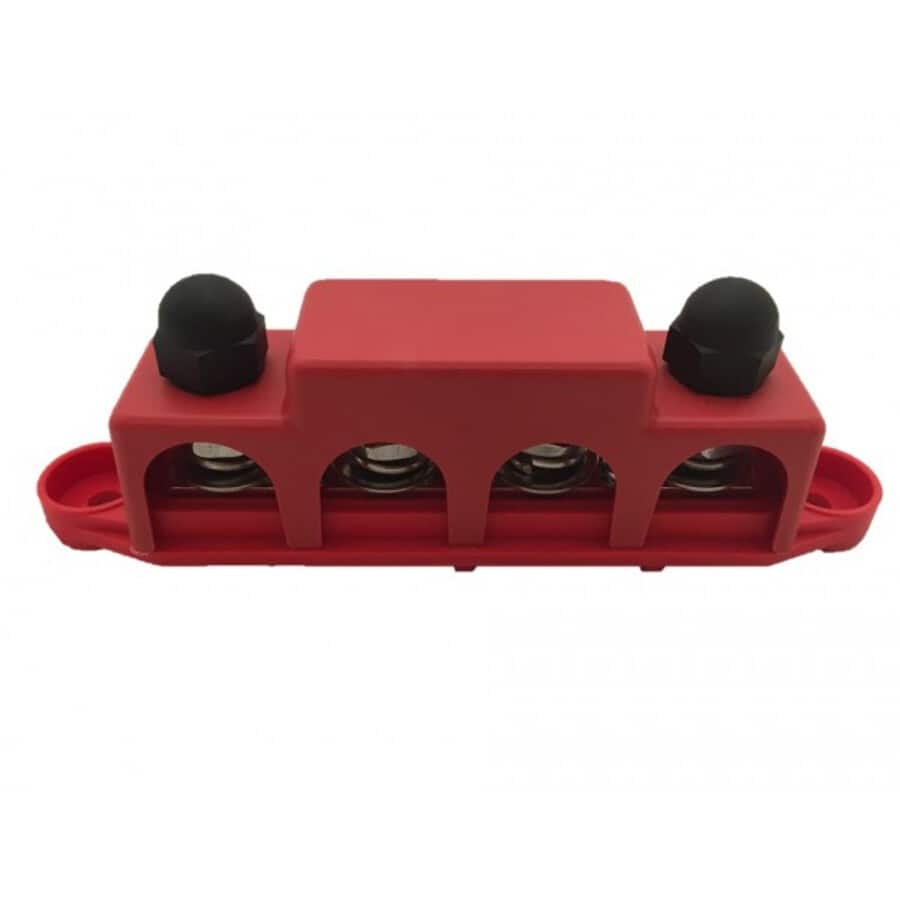 DC Distribution rail red 4x M10 + 3x M4